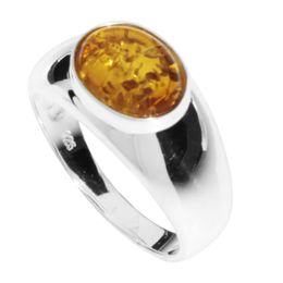 OSTSEE-SCHMUCK Damen Fingerring "- Melle - Silber 925/000 - Bernstein", 54, silber, Fingerringe