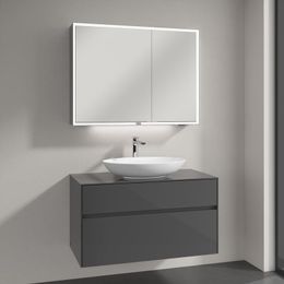 Villeroy & Boch Villeroy & Boch Embrace Schrank mit Loop & Friends Waschtisch, mit Spiegelschrank My View Now, 4A4801R1+A95600FP+A4551000, My View Now