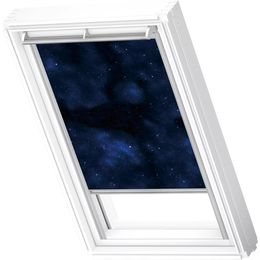 Verdunklungsrollo Velux "DKL 4653S", kids universum, alufarben, MK10, stufenlos positionierbar, Polyester, Rollos, Verdunklungsrollo, alufarbene F&uuml;hrungsschienen & Griffleiste