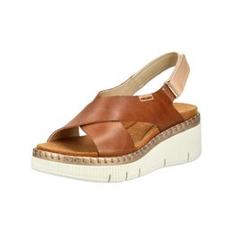 Pikolinos Damen Keilsandalette "Pikolinos Sandalen Leder", Gr. 40braun, wei&szlig;, Leder, Schuhe