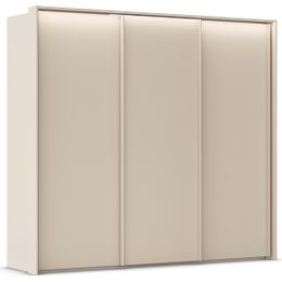 Kleiderschrank Rauch "Schwebet&uuml;renschrank Schrank Garderobe Ankleide Schlafzimmer TARO", champagner, griffleisten champagner, B:250cm H:226cm T:70cm, Holzwerkstoff, Schr&auml;nke, Kleiderschrank, 4 Breiten, optional Passepartout mit/ohne Beleuchtung MADE IN GERMANY