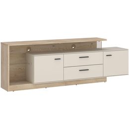 Lowboard Home Affaire, natur, B:191,5cm H:66cm T:39,9cm, Holzwerkstoff, Sideboards, Lowboard, modernes Lowboard, Breite ca.191,5 cm, 2 T&uuml;ren und 2 Schubkasten