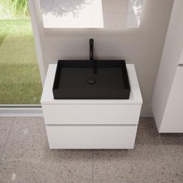 evineo ineo5 evo Unterschrank B: 80 cm mit 2 Ausz&uuml;gen, ineo7 Waschtisch B: 60,5 cm schwarz matt,, BE0957WM+BE0963WM+BE0937BM,