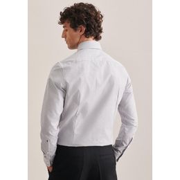 Seidensticker Herren Businesshemd "Schwarze Rose", grau, Gr. 43, gestreift, 100% Baumwolle, Hemden, Slim 1/1 Kentkragen Gestreift