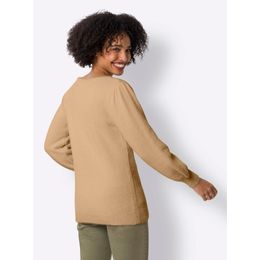 Heine Damen V-Ausschnitt-Pullover "Pullover", braun, Gr. 40, unifarben, 54% Polyamid, 30% Viskose, 16% Polyester, Pullover