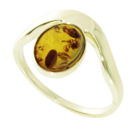 OSTSEE-SCHMUCK Damen Fingerring "- Urda - Gold 333/000 - Bernstein", 58, gold, Fingerringe
