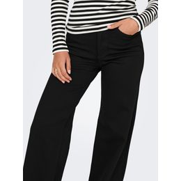 Only Damen High-waist-Jeans "ONLMADISON BLUSH HW WIDE DNM SOO796 NOOS", schwarz, Gr. XS, unifarben, Denim/Jeans, Obermaterial: 91% Modal, 8%