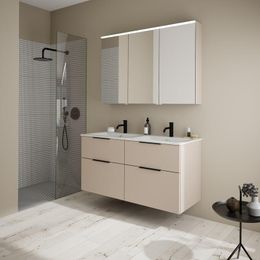 Burgbad Eqio Schrank mit Slim Keramik-Doppelwaschtisch, mit Spiegelschrank, SHCR122RF6583C0001G0200,