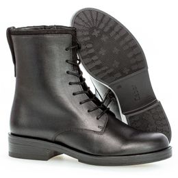 Gabor Damen Schn&uuml;rstiefelette, Gr. 39, schwarz, Kalbsleder, unifarben, Schuhe, mit Innenrei&szlig;verschluss