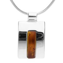 OSTSEE-SCHMUCK Damen Kette mit Anh&auml;nger "- Zera - Silber 925/000 - Bernstein", 50, Silber 925 (Sterlingsilber), silber, Silber 925 (Sterlingsilber),