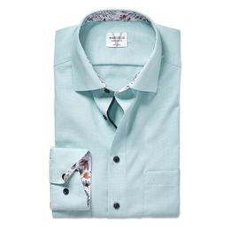 MARVELIS Herren Businesshemd, blau, Gr. 41, unifarben mit Farbeinsatz, Web, Obermaterial: 100% Baumwolle, Hemden