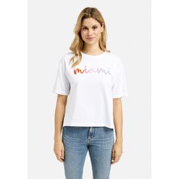 Smith & Soul SMITH & SOUL Damen Rundhalsshirt, wei&szlig;, Gr. M, bestickt, Single Jersey, Material: 100% Baumwolle, Shirts