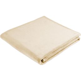 Wohndecke Biederlack "Uno Soft", beige (natur), B:220cm L:240cm, Baumwolle, Polyacryl, Polyester, Wohndecken, Wohndecke, Kuscheldecke