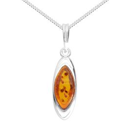 OSTSEE-SCHMUCK Damen Kette mit Anh&auml;nger "- Nordica - Silber 925/000 - Bernstein", 42, Silber 925 (Sterlingsilber), silber, Silber 925