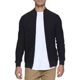 INDICODE Herren Strickjacke "Marland", schwarz, Gr. S, unifarben, Strick, Obermaterial: 100% Baumwolle, Strickjacken