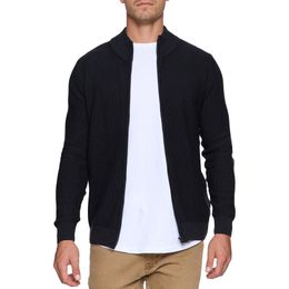 INDICODE Herren Strickjacke "Marland", schwarz, Gr. XL, unifarben, Strick, Obermaterial: 100% Baumwolle, Strickjacken