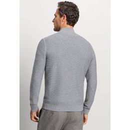 OLYMP Herren Troyer "OLYMP Strick Casual", grau, Gr. XXL, Strick, Obermaterial: 100% Baumwolle, Pullover, mit modischer Struktur