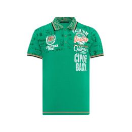 Cipo & Baxx CIPO & BAXX Herren T-Shirt "Poloshirt", gr&uuml;n, Gr. XL, bedruckt, 95% Baumwolle, 5% Elasthan, Shirts, mit stylischem Print