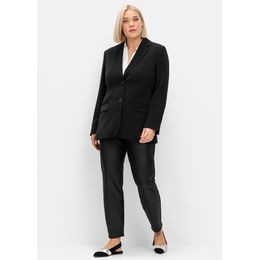sheego Damen Jackenblazer "Blazer", schwarz, Gr. 48, 100% Polyester, Blazer
