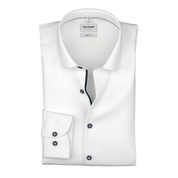 OLYMP Herren Businesshemd "Level 5", wei&szlig;, Gr. 41, unifarben, Web, Obermaterial: 97% Baumwolle, 3% Elastolefin, Hemden, Kentkragen, body fit
