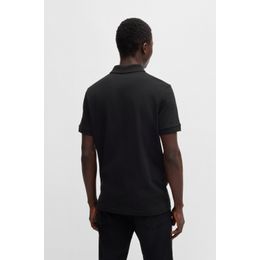 BOSS Orange Herren Poloshirt "Passerzip Regular Fit Zipper", schwarz, Gr. L, unifarben, Jersey, Obermaterial: 95% Baumwolle, 5% Elasthan, Shirts, Zip