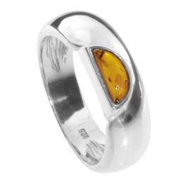 OSTSEE-SCHMUCK Damen Fingerring "- Ida-Marie - Silber 925/000 - Bernstein", 54, silber, Fingerringe