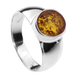 OSTSEE-SCHMUCK Damen Fingerring "- Aletta - Silber 925/000 - Bernstein", 54, silber, Fingerringe