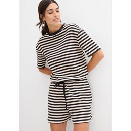 bonprix Jumpsuit aus reiner Bio-Baumwolle, beige, Gr.44/46 (L), L&auml;ssiger Jumpsuit mit elastischem Bindeg&uuml;rtel, aus 100% Baumwolle
