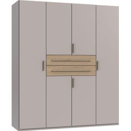 Dreht&uuml;renschrank wimex "Digit, erh&auml;ltlich in den Breiten 180cm, 225cm oder 270cm", kaschmir, absetzung und griffe dorena oak nachbildung, B:180cm H:208cm T:58cm, Holzwerkstoff, Schr&auml;nke, Dreht&uuml;renschrank, Kleiderschrank inkl. zwei Schubk&auml;sten in zentraler H&ouml;he