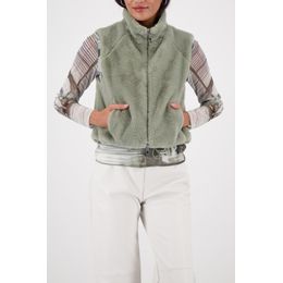 monari Damen Fellimitatweste "Weste fake fur", gr&uuml;n, Gr. 40, unifarben, Pl&uuml;sch, Obermaterial: 100% Polyester. Futter: 100% Polyester, Westen, Regular