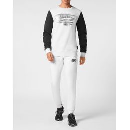Plein Sport Jungen Sweatshirt "Sweatshirt"0170, wei&szlig;, silber, Gr. M, Obermaterial: 88% Baumwolle, 12% Polyester, Sweatshirts