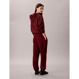 Damen Sweathose "MONOLOGO FRENCH TERRY JOGGER", rot, Gr. XXL, Calvin Klein Jeans, Jersey, Obermaterial: 86% Baumwolle, 14% Polyester, Hosen