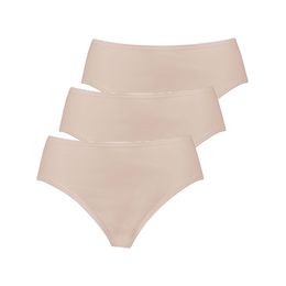 Nina von C. Damen H&uuml;ftslip "3er Pack Damen H&uuml;ftslip Daily", Gr. 44, beige, Obermaterial: 100% Baumwolle CO., Unterhosen