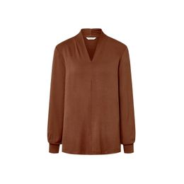 Tchibo - Langarmshirt mit V-Ausschnitt - Damen - Gr. S - cognac