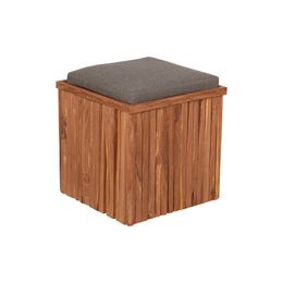 DeVries Sitzhocker mit Stauraum - 45x45x45cm - taupe - Holz