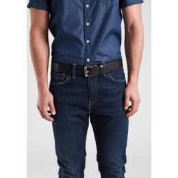 Levi's LEVI'S Damen Lederg&uuml;rtel "NEW DUNCAN", schwarz, Basic, Gr. 80, unifarben, Rindsleder, G&uuml;rtel, mit Logopr&auml;gung auf der Schlie&szlig;e