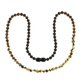 OSTSEE-SCHMUCK Damen Kette ohne Anh&auml;nger "- Kugel 5 mm - Bernstein -", 45, Bernstein, gr&uuml;n, Bernstein, Halsketten