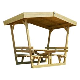 Weka Sitzlaube &raquo;W&ouml;rthersee&laquo; - 300x203x238cm - grau - Holz / Polyester / Baumwolle