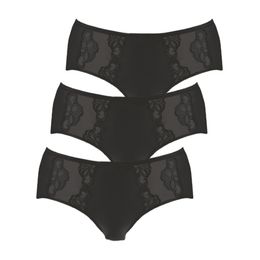 Nina von C. Damen H&uuml;ftslip "3er Pack Damen H&uuml;ftslip Slipboutique", Gr. 44, schwarz, Obermaterial: 93% Baumwolle CO. 7% Elasthan EL., Unterhosen