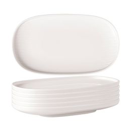 Villeroy & Boch Servierplatte VILLEROY & BOCH "Universalplatten Afina 23 x 13 cm 6er Set wei&szlig;", wei&szlig;, L:23,1cm, Porzellan, Servierplatten, Servierplatte