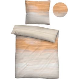 Bettw&auml;sche Biberna "Adam", beige (natur), B/L: 155cm x 220cm, 1 Stk., 1 Stk., Soft-Seersucker, B/L: 80cm x 80cm, 2 Stk., Soft-Seersucker, Obermaterial: 100% Baumwolle, Bettw&auml;sche, Bettw&auml;sche, 100% Baumwolle, b&uuml;gelfrei, mit Rei&szlig;verschluss, ganzj&auml;hrig einsetzbar
