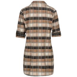 CLOUD 5IVE Damen Klassische Bluse "CLOUD 5IVE Turn Up 3/4 Arm Bluse kariert small"camel, Gr. M, 100% Polyester, Blusen