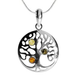 OSTSEE-SCHMUCK Damen Kette mit Anh&auml;nger "- Lebensbaum - Silber 925/000 - Bernstein", 42, Silber 925 (Sterlingsilber), silber, Silber 925