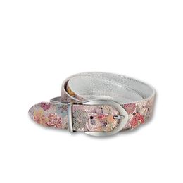 Wendeg&uuml;rtel Silbergift "Wendeg&uuml;rtel mit Flowerpower und Silberglanz", Damen, Gr. 95, design 501, Rindsleder, G&uuml;rtel