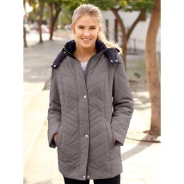 Classic Basics Damen Steppjacke, schwarz, Gr. 40, gemustert, mehrfarbig, 100% Polyester, Jacken