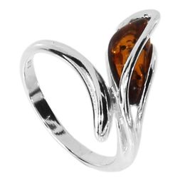 OSTSEE-SCHMUCK Damen Fingerring "- Minna - Silber 925/000 - Bernstein", 52, silber, Fingerringe