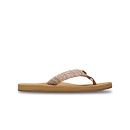 Roxy Damen Sandale "Porto Raffia", Gr. 9blau, braun, wei&szlig;, Obermaterial: 90% synthetische Raffia/10% Textilpolyester, Futter: 100% Textilpolyester,