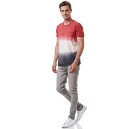 Rusty Neal Herren T-Shirt, rot, Gr. XXL, gestreift, mehrfarbig, 100% Baumwolle, Shirts, in toller Used-Optik