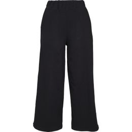 Stoffhose Urban Classics "Urban Classics Damen Ladies Culotte", Damen, Gr. M, US-Gr&ouml;&szlig;en, schwarz, 95% Baumwolle, 5% Elasthan, unifarben, loose fit, Hosen Stoffhose
