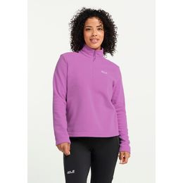 Stehkragenpullover Jack Wolfskin "TAUNUS 100 HZ W", Damen, Gr. XXL (48), foxglove, Obermaterial: 100% POLYESTER, Pullover Stehkragenpullover